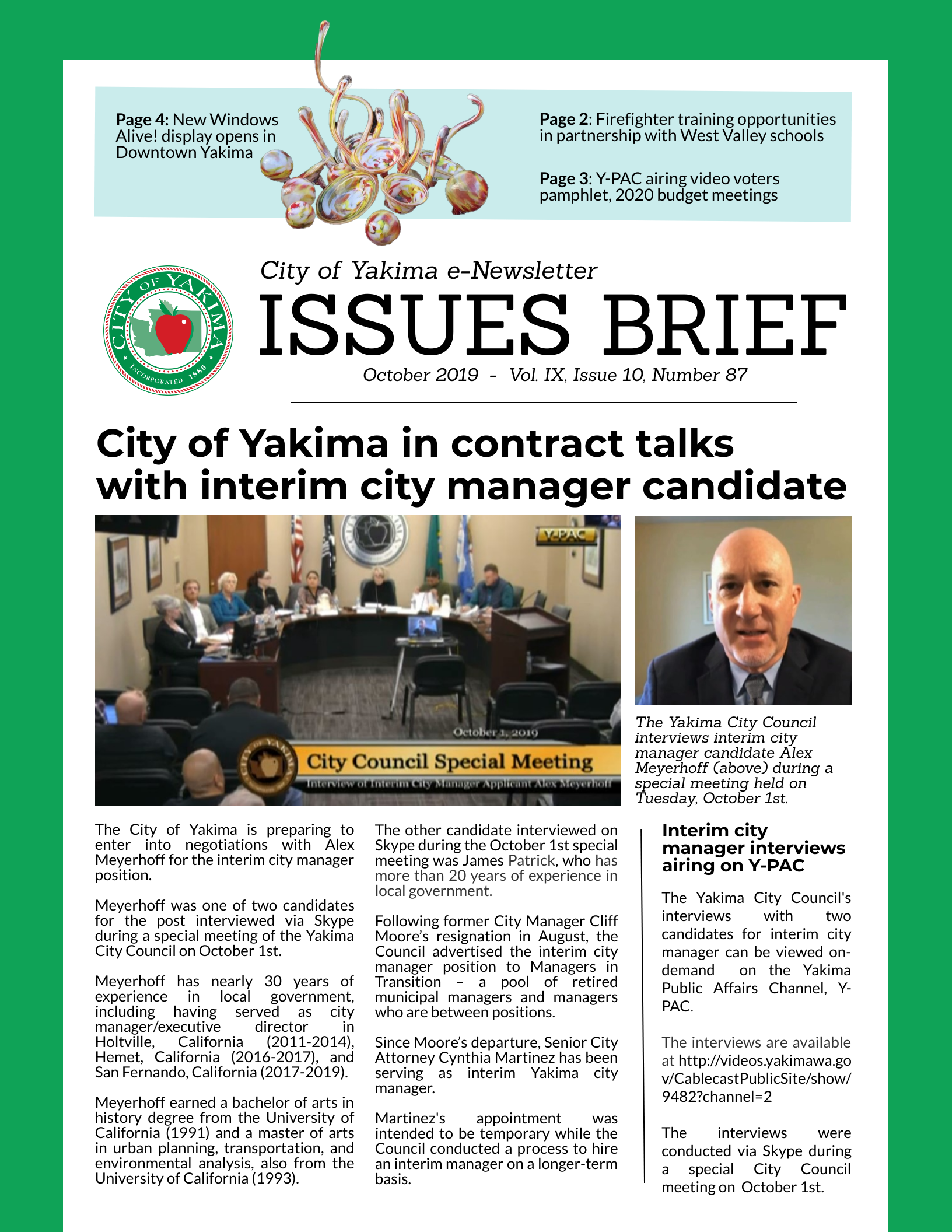 October 2019 City of Yakima e-Newsletter | Media
