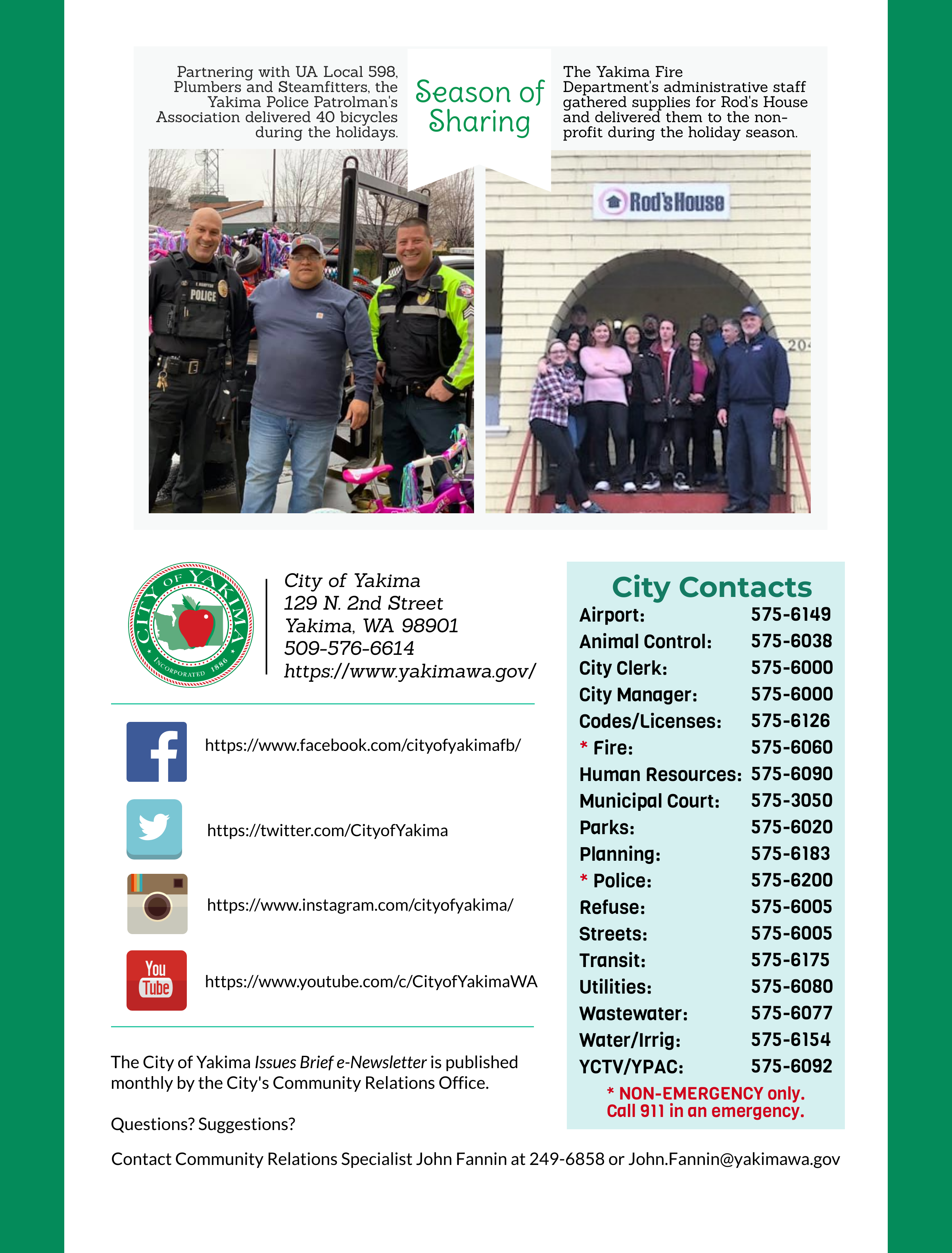 January 2020 Issues Brief e-Newsletter | News – City of Yakima