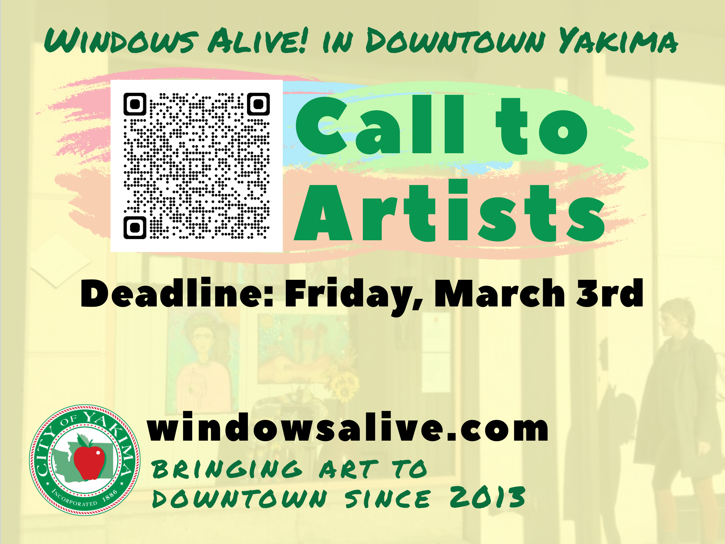 Art Projects Sought for 2023 Windows Alive! Display | News – City of Yakima